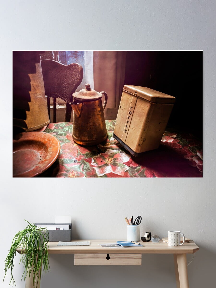 Abandoned Coffee Time Poster Wall Art, Modern Wall Decor For Living ...