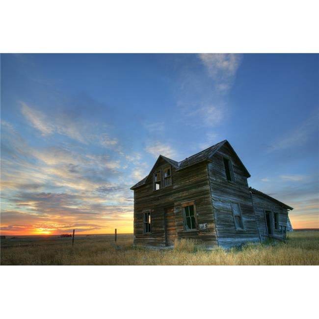 Abandoned House At Sunset Val Marie Saskatchewan Poster Print, 17 x 11 ...