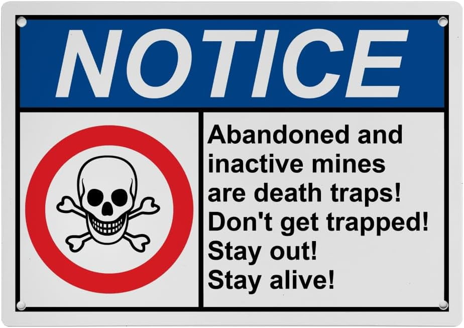 Abandoned Inactive Mines Warning Sign, Industrial Plastic Warning Sign ...