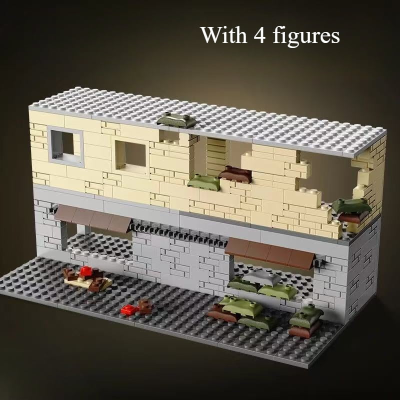 Abandoned Ruined Buildings MOC World War Military Base Scenes House ...