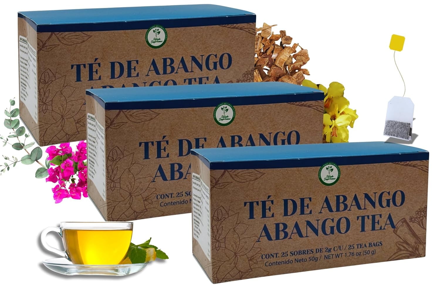 Abango, Eucalipto, Gordolobo & Bugambilia Tea – 25 Tea Bags (3 Pack, 75 ...