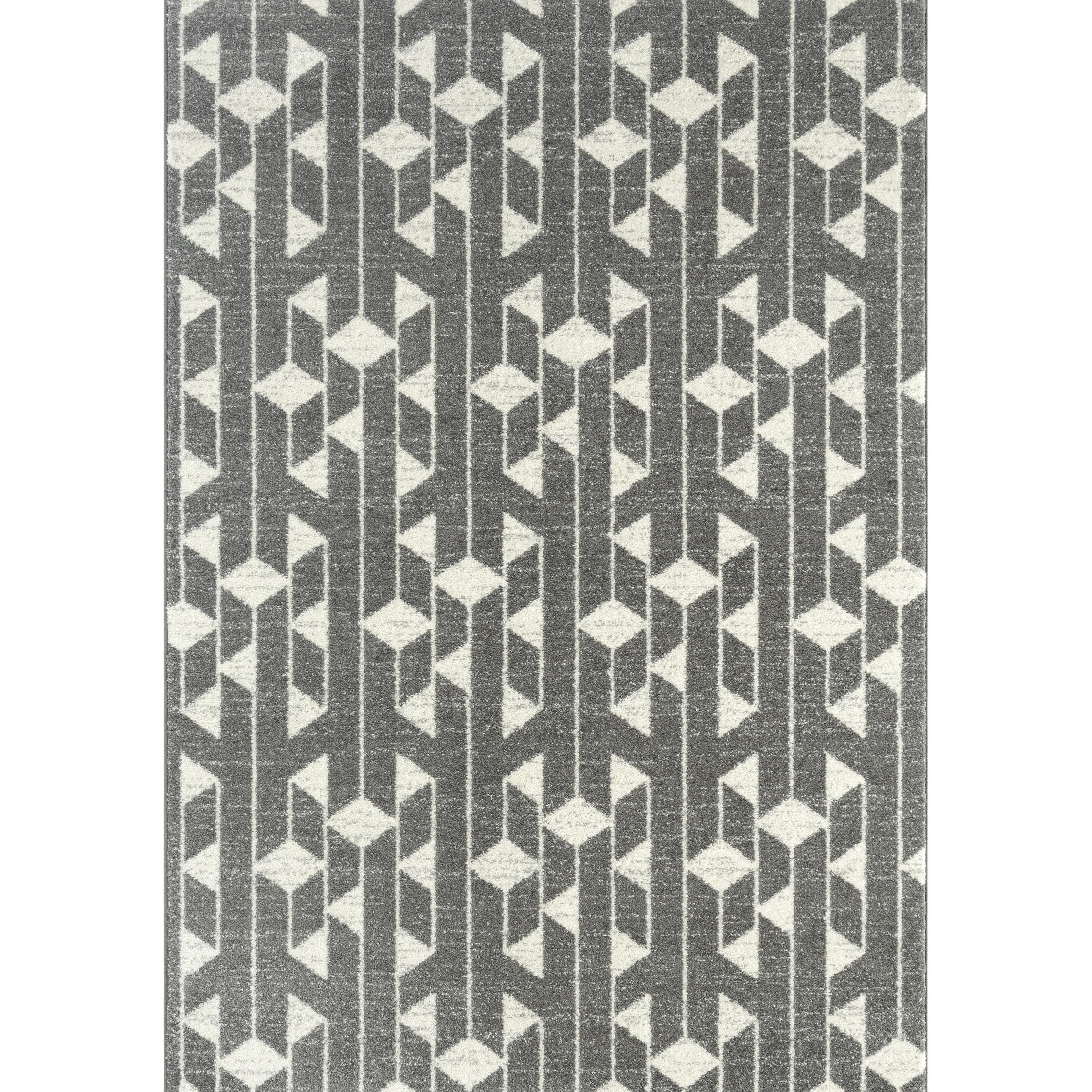 Abani Casa Contemporary Geometric Ivory and Grey Indoor Area Rug 5'3" x ...