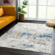 Abani Regal Collection Elegant Modern 5'3" x 7'6" Grey Blue Area Rug ...