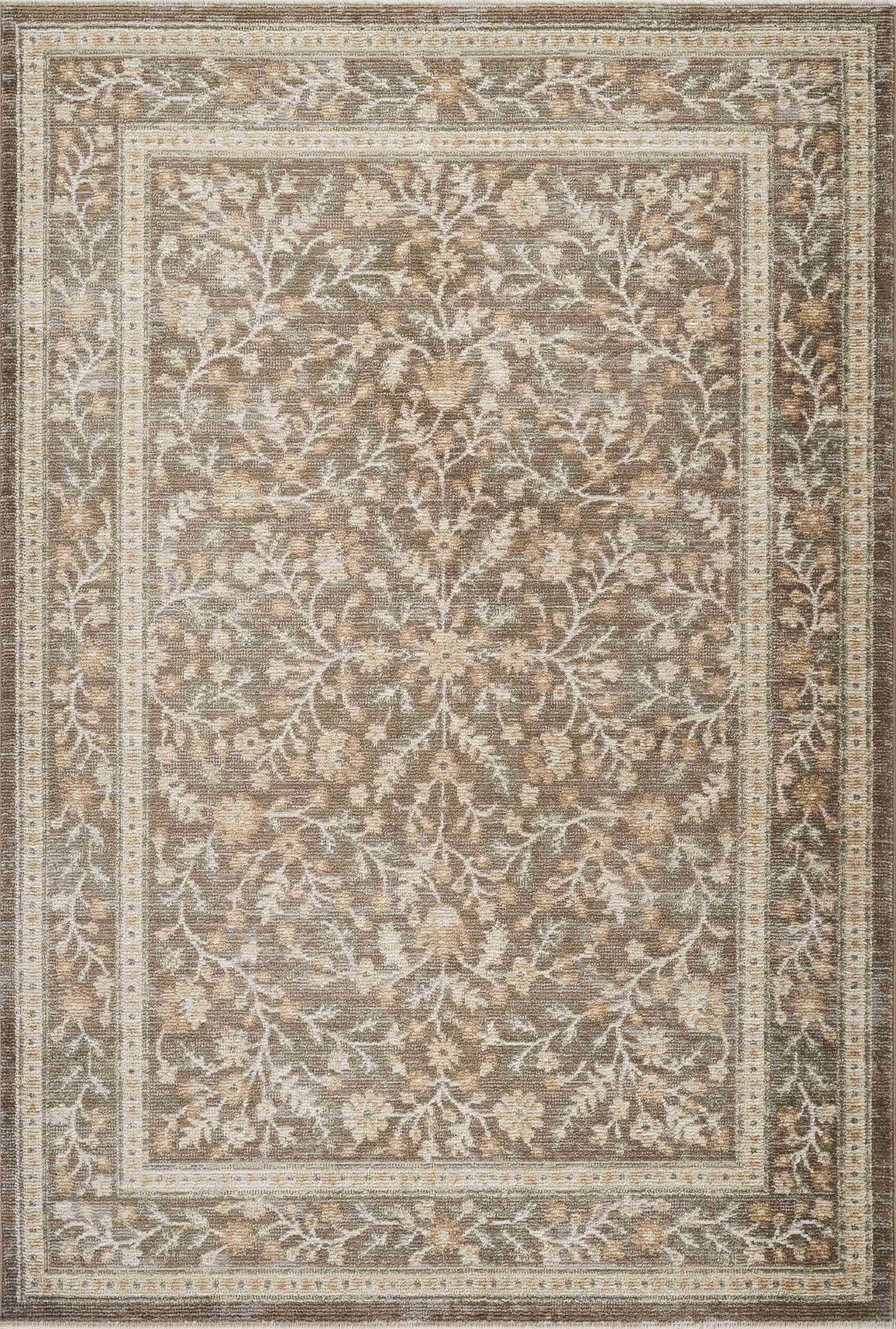 Abani Evelyn 8x10 Brown Oriental Vintage Area Rug Botanical Design ...