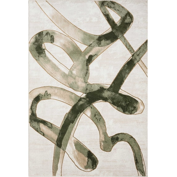 Abani Home Ivy Beige Green Abstract Graffiti Area Rug 5x8 Modern Style ...