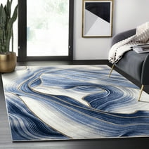 Abani Regal Collection Elegant Modern 6' x 9' Grey Blue Modern ...