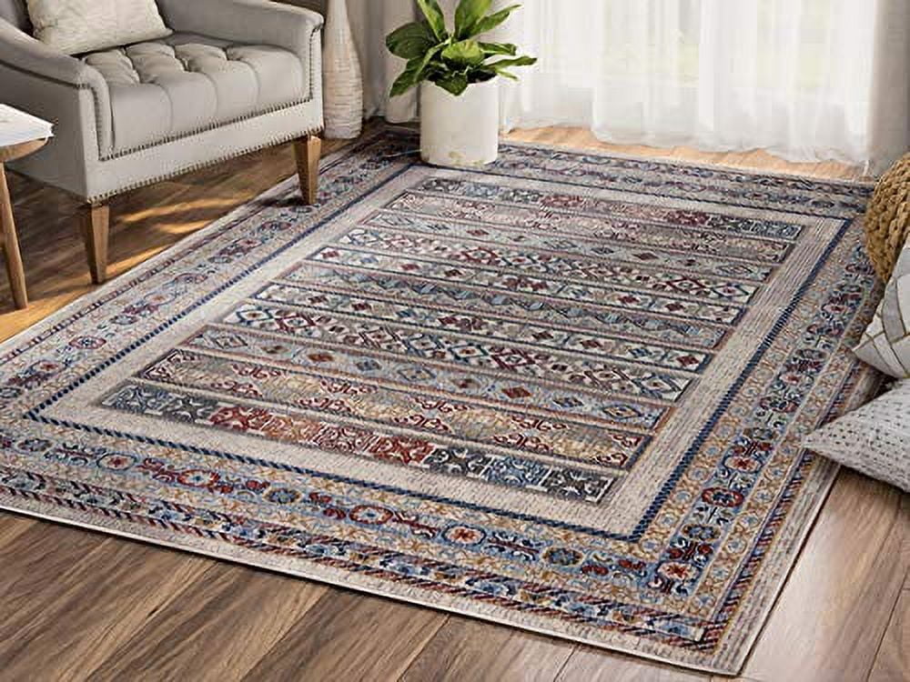 Abani Mesa Collection Southwest Tribal Pattern 6' x 9' Beige Area Rug ...