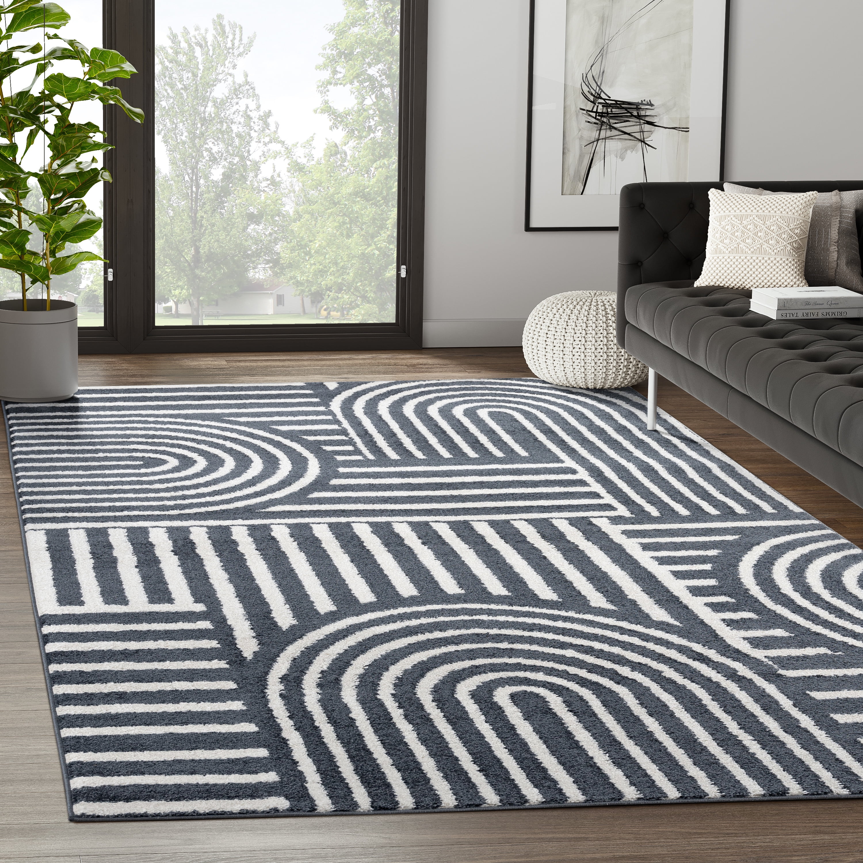 Abani Nuevo Collection Area Rug Mid Century Modern Bedroom Living Room ...
