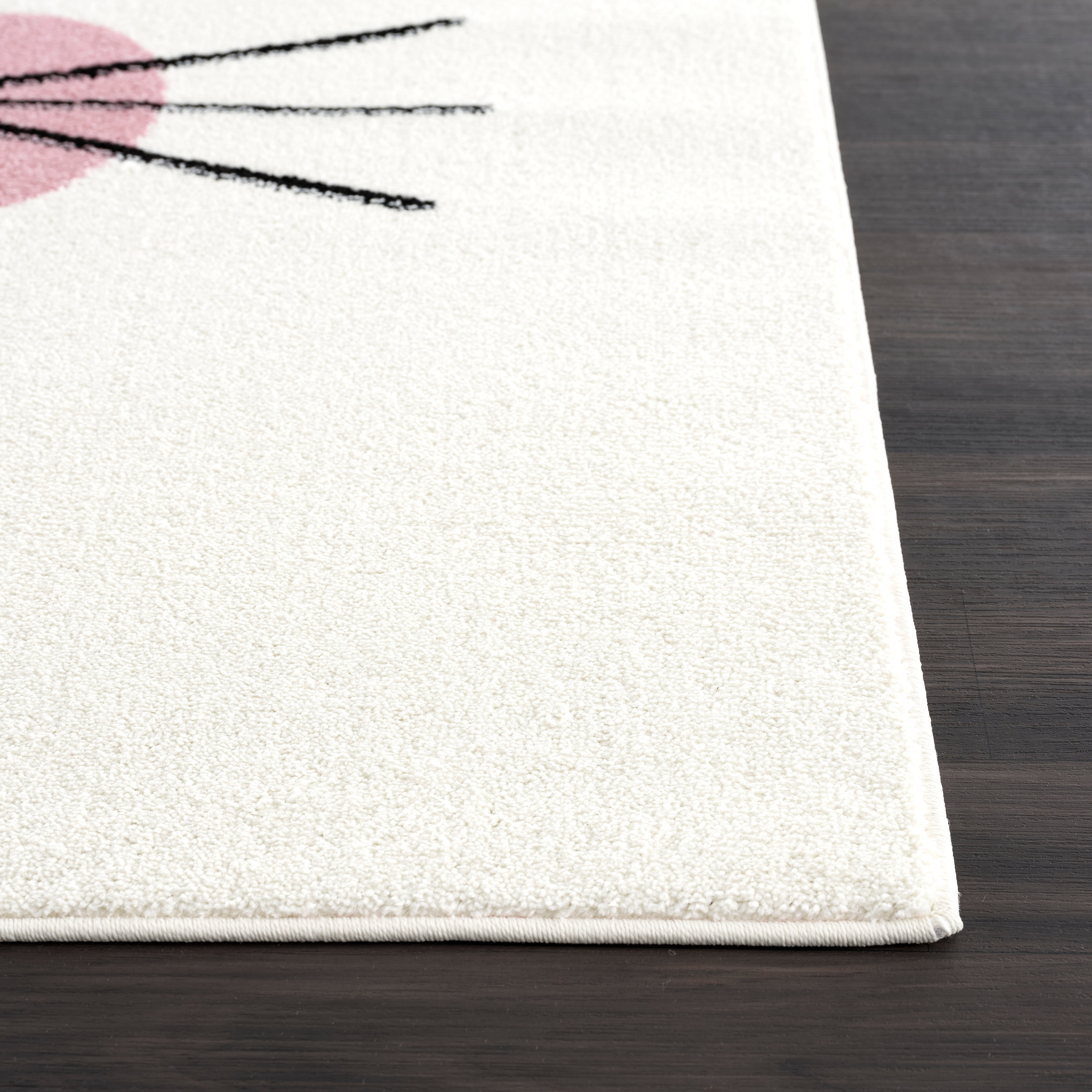 Abani Play Contemporary Pink and Yellow Kitten Indoor Area Rug 6' x 9 ...
