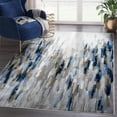 Abani Porto Collection Area Rug -Grey/Blue Abstract Design -4' x 6 ...