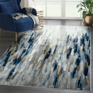 Abani Porto Contemporary Abstract Area Rug Blue 5'3" x 7'6" 0.25 - 0.5 ...