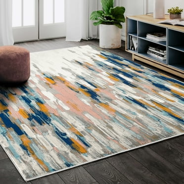 Abani Regal Collection Elegant Modern 2' x 3' Grey Blue Area Rug ...