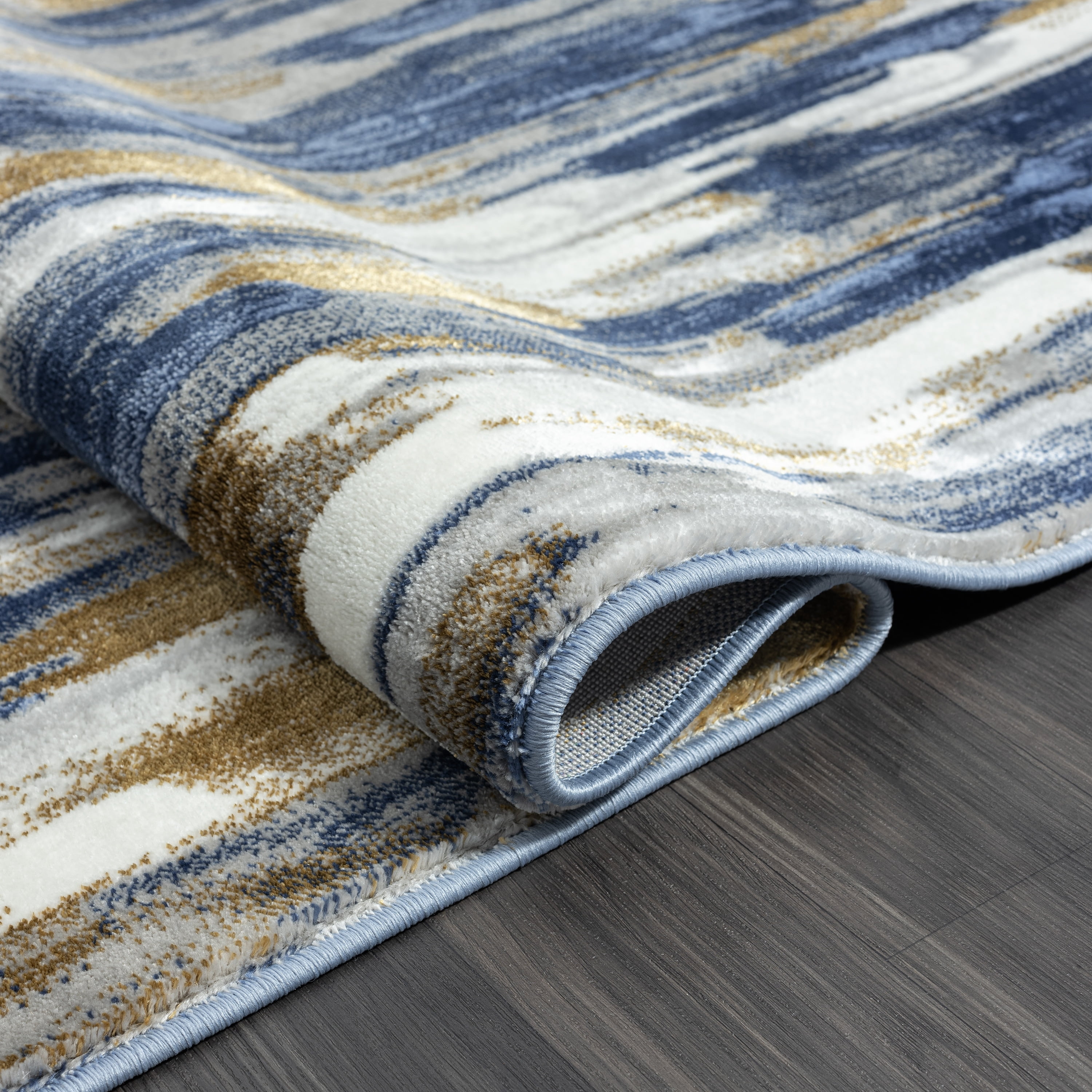 Abani Porto Contemporary Abstract Area Rug Blue 7'9" x 10'2" 8' x 10 ...