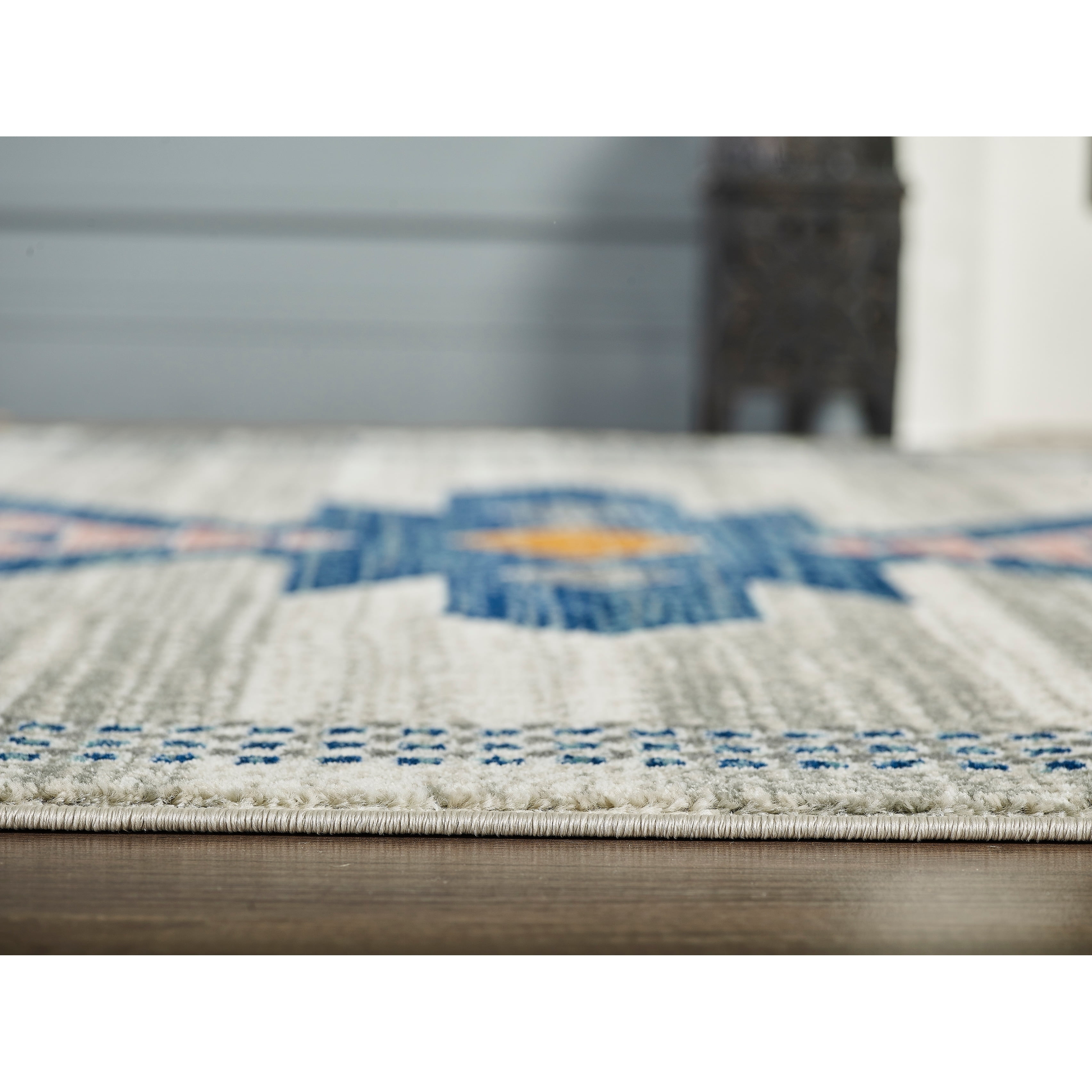 Abani Porto Tribal Rectangle Southwestern Tribal Print Blue and Orange ...