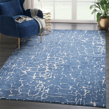 Abani Regal Collection Elegant Modern 8' x 10' Grey Blue Marble Area ...