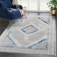 Abani Regal Collection Elegant Modern 2' x 3' Grey Blue Area Rug ...