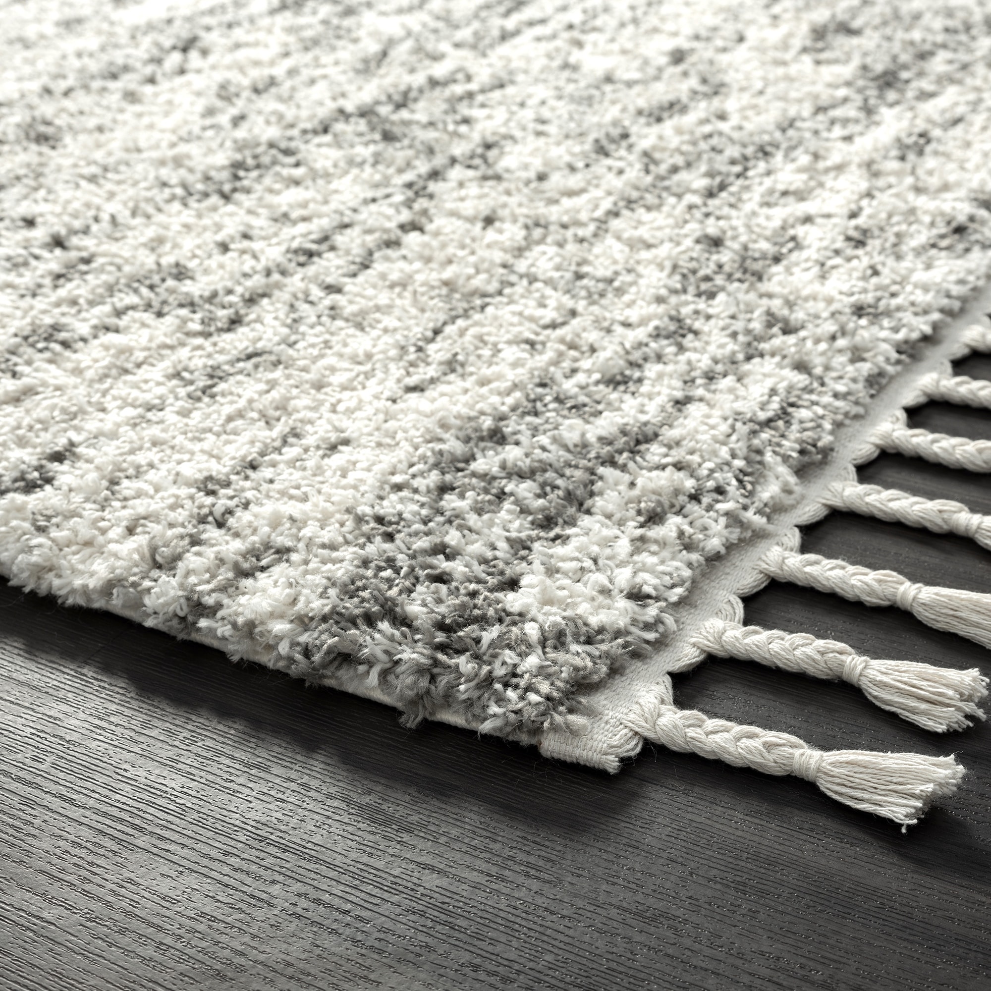 Abani Rug Boston BOS170A Grey Shag Area Rug 5'3" x 7'6" - Grey ...