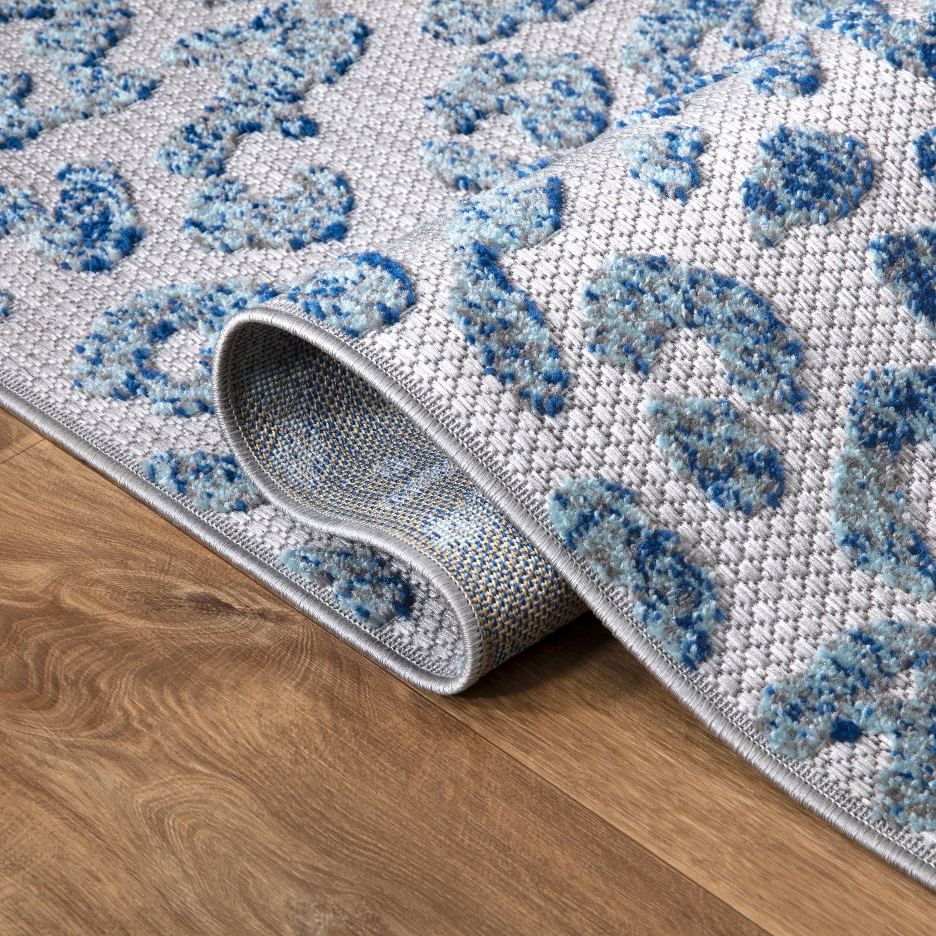 Abani Rugs HAM230A Animal Print Cheetah Blue Rug 4' x 6' - Blue ...