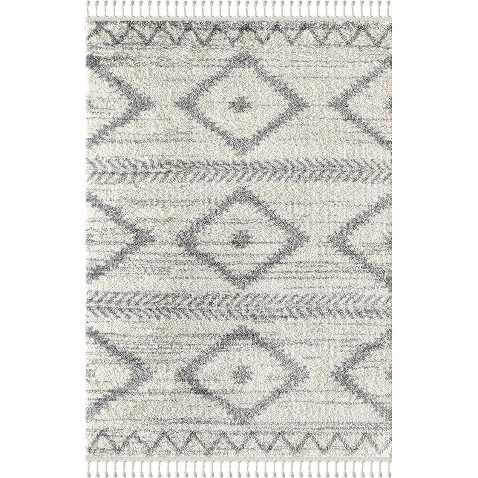 Abani Willow 3'W x 5'D WIL110A Bohemian Geometric Ivory and Grey Area ...