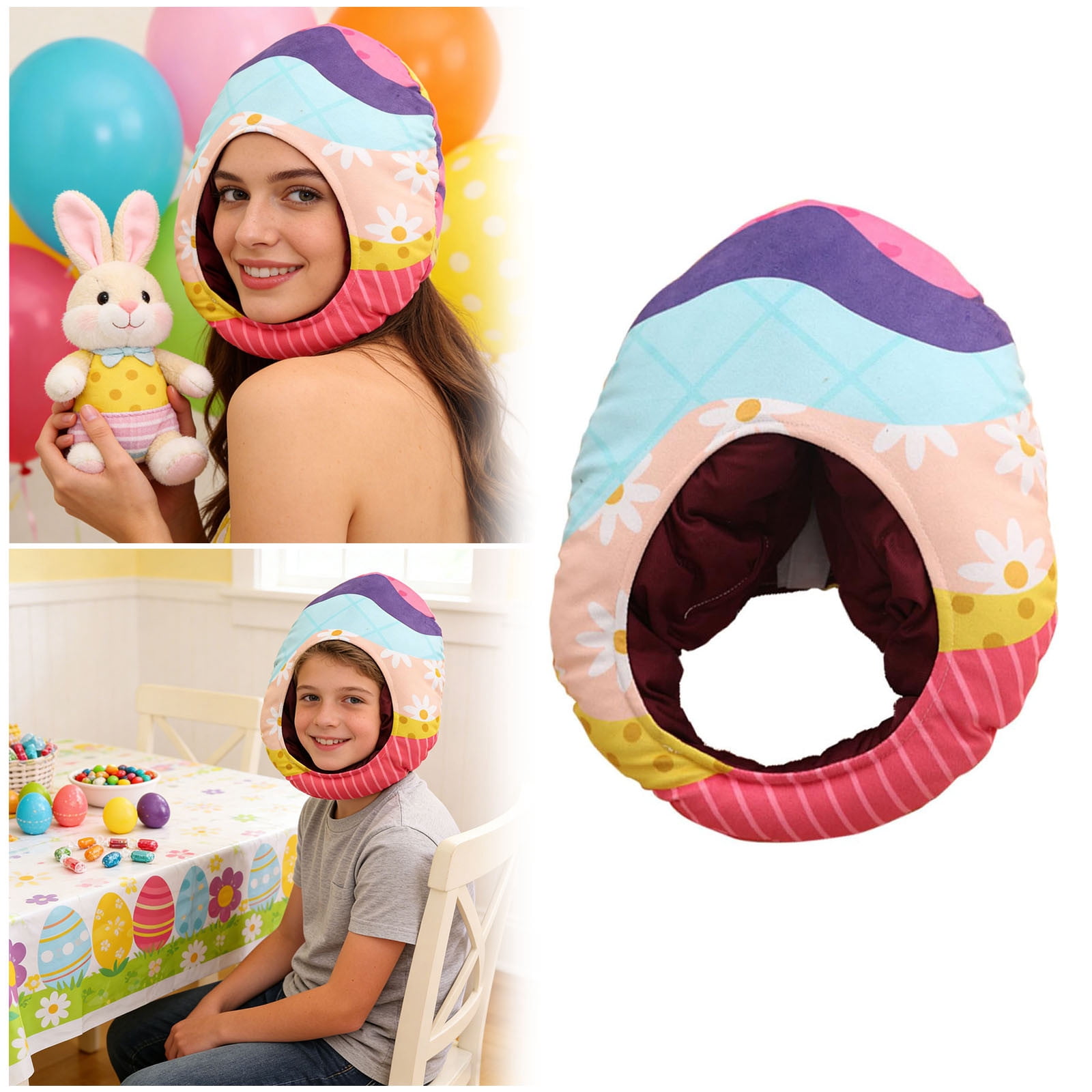 Abaodam Easter Egg Hat Soft Cosplay Easter Party Hat Photo Prop ...