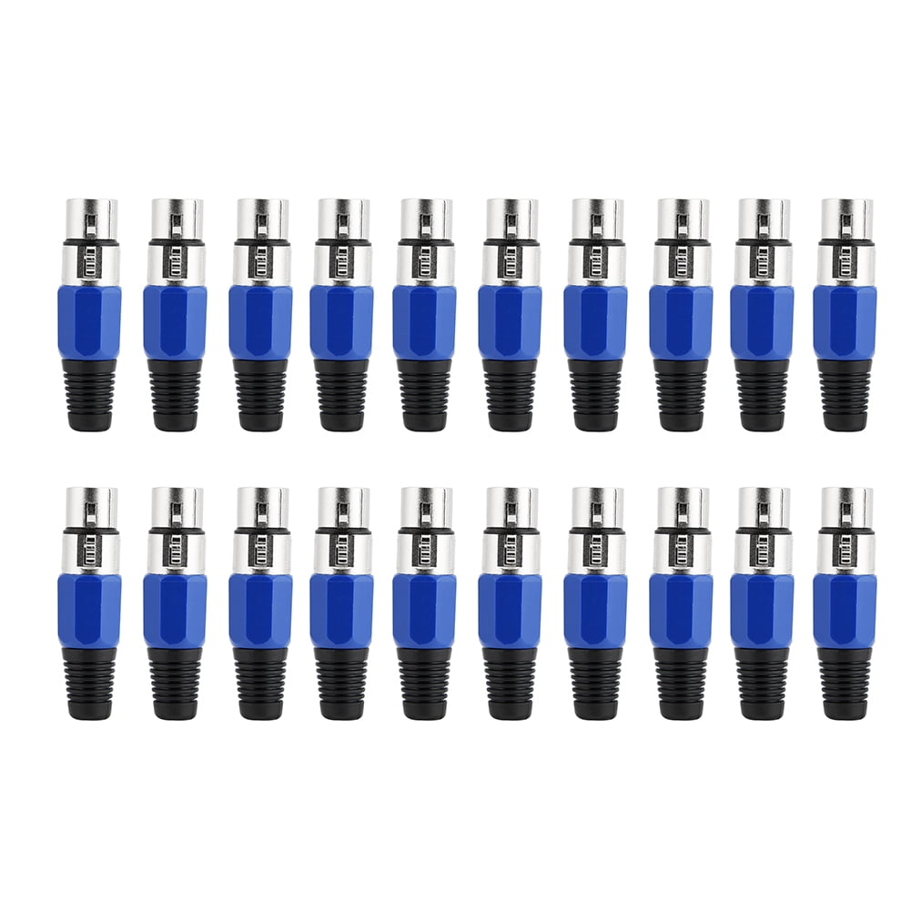 Abastado 20Pcs 3 Pin XLR Female Plug Audio Socket Connector for Stage ...