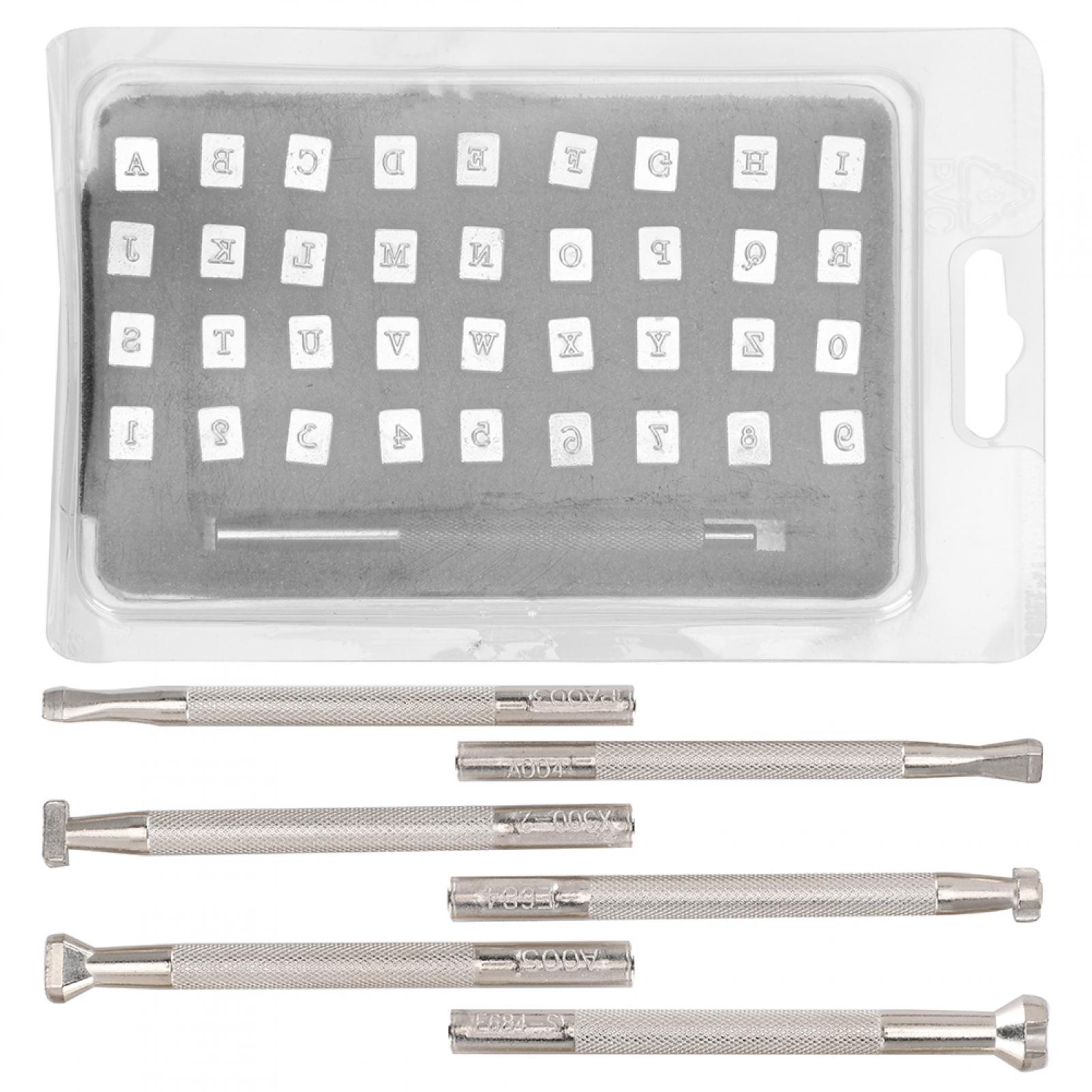 Abastado Alphabet Letter Number Stamper Punching Set DIY Faux Leather ...