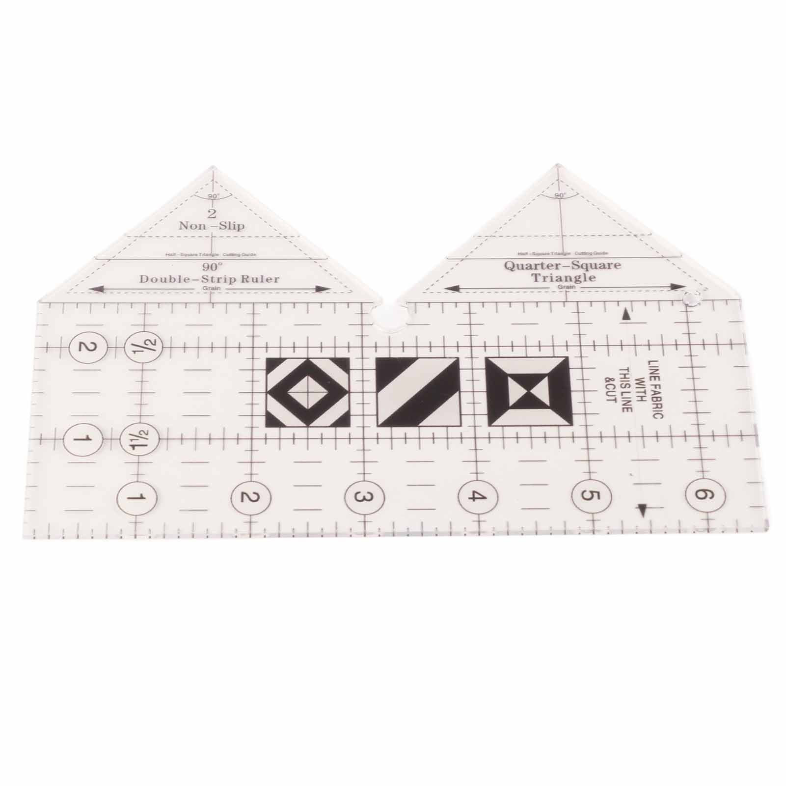 Abastado Ruler Grids 45/60/90 Degree Double Strip Ruler Transparent ...