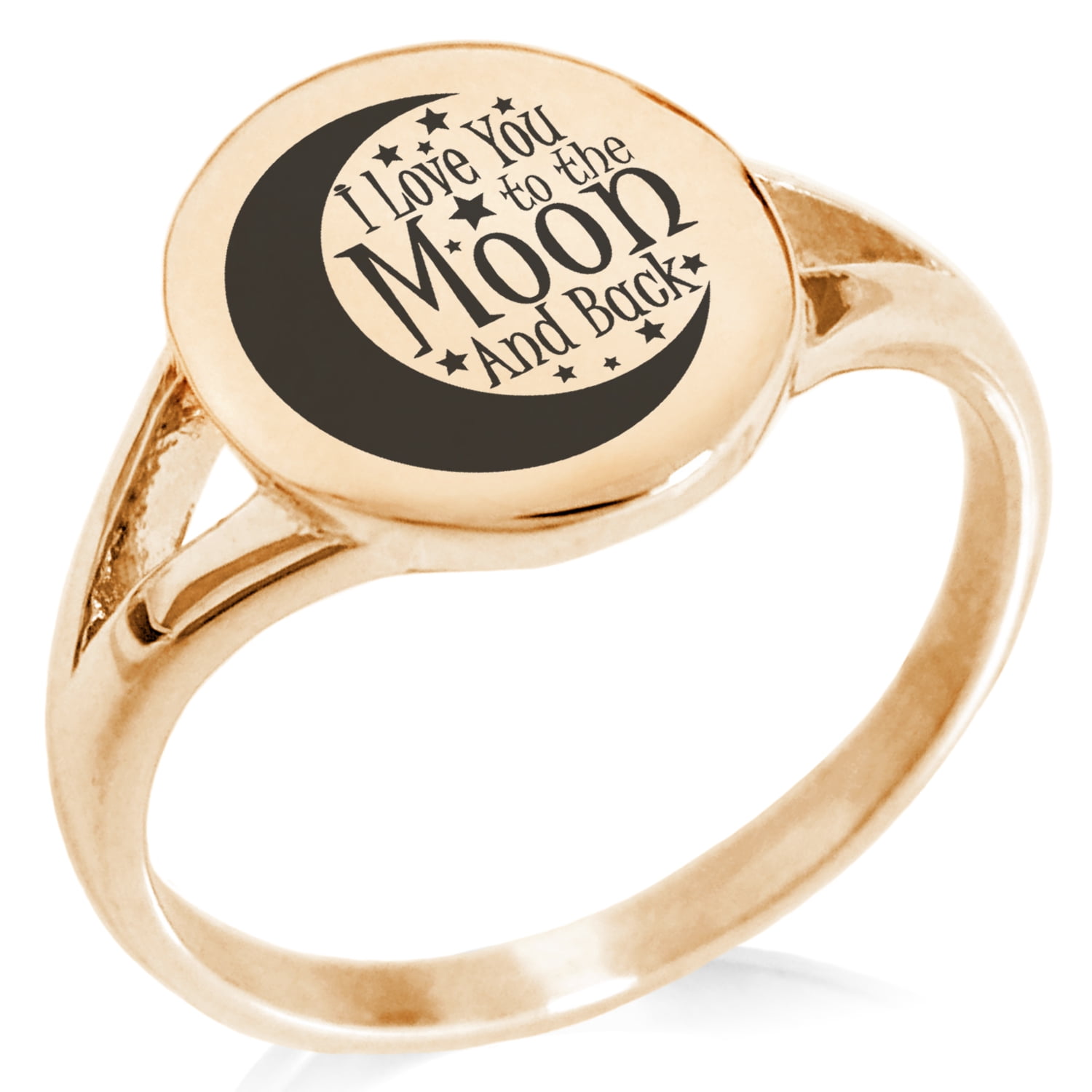 Abastado Stainless Steel Crescent I Love You to the Moon and Back ...