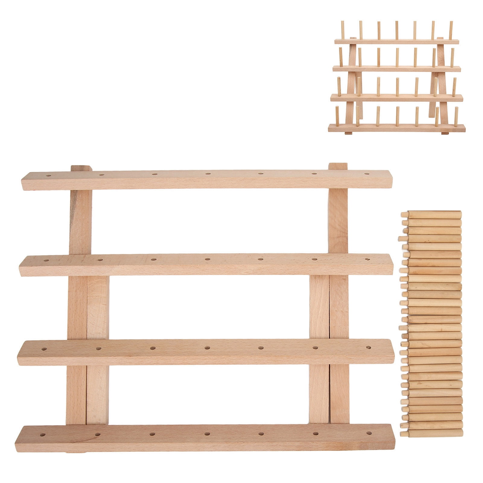 Abastado Wooden Wax Thread Holder 4 Rows Beech Wood Sturdy Durable DIY ...