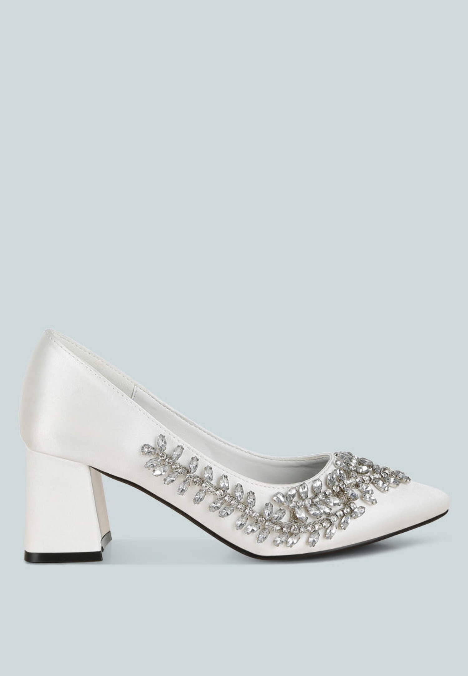 Abatina Satin Diamante Embellished Pumps - Walmart.com
