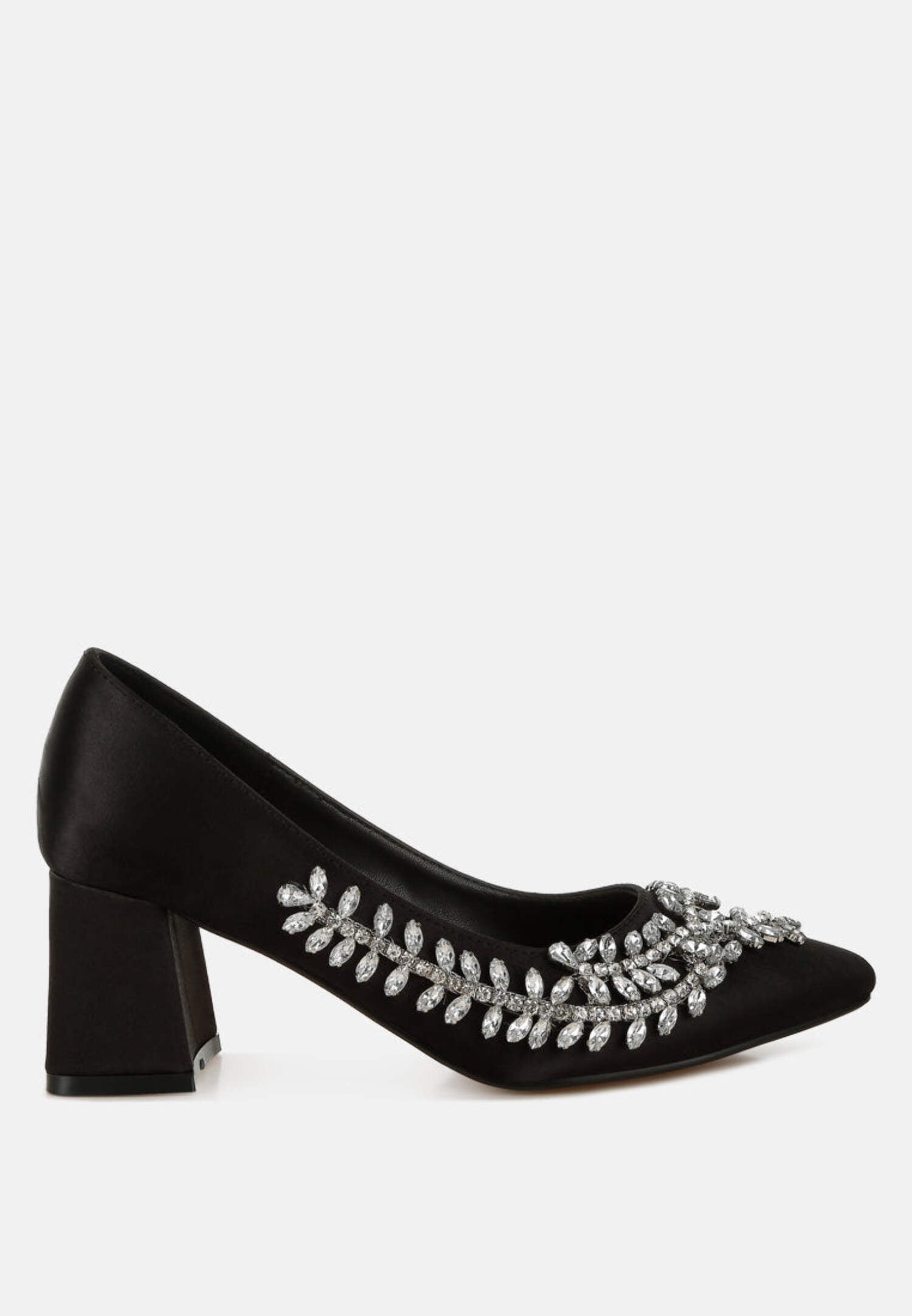 Abatina Satin Diamante Embellished Pumps - Walmart.com
