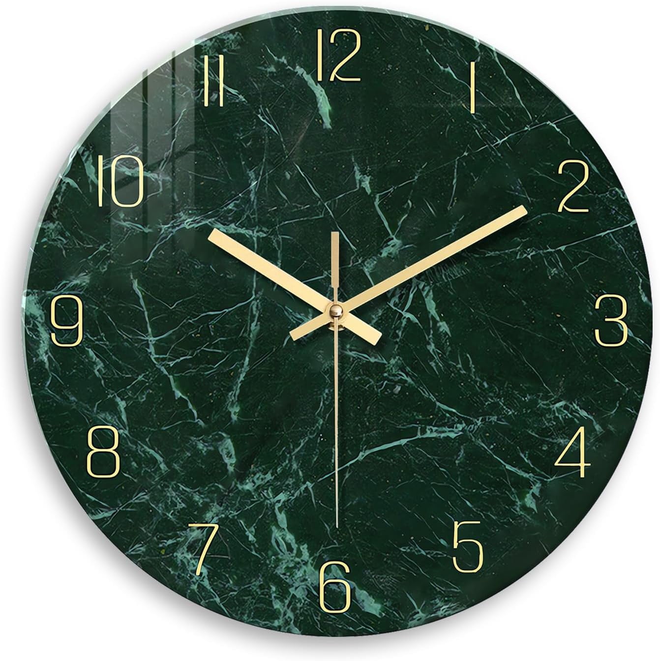 Abatract Wall Clock for Bedroom - Glass Teal Wall Clock Battery ...