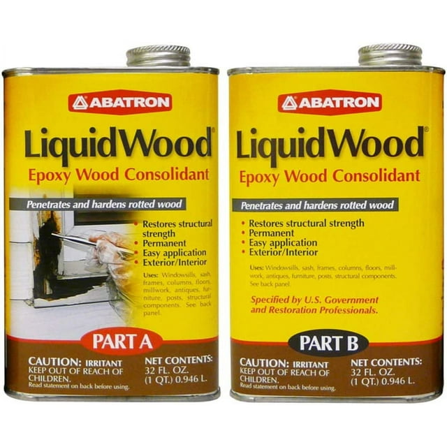 Abatron LiquidWood Kit - 2 Quarts - 2-Part Structural Wood Epoxy Resin ...