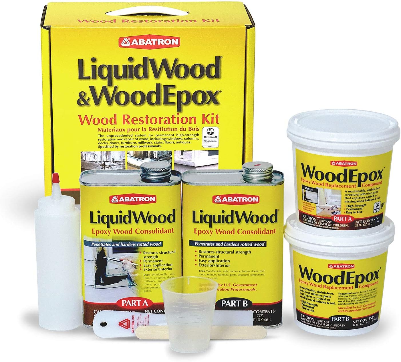 Abatron Wood Restoration Kit - 4 Quart - Includes LiquidWood Epoxy ...