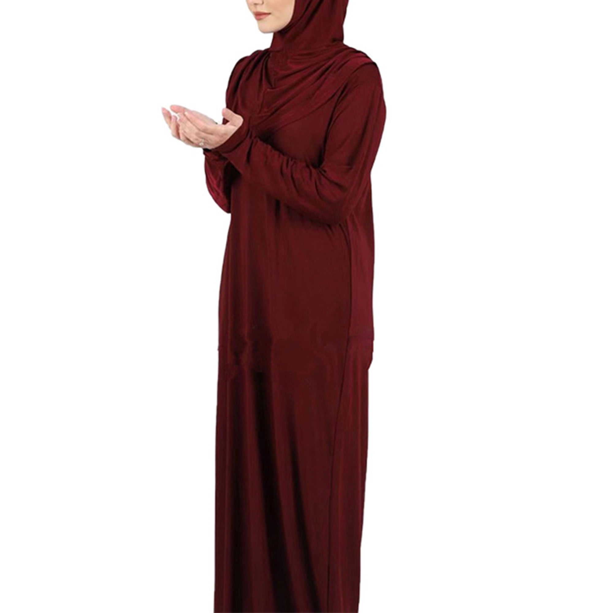 Abaya for Muslim Women Prayer Dress Muslim Dresses with Bag Long Sleeve ...