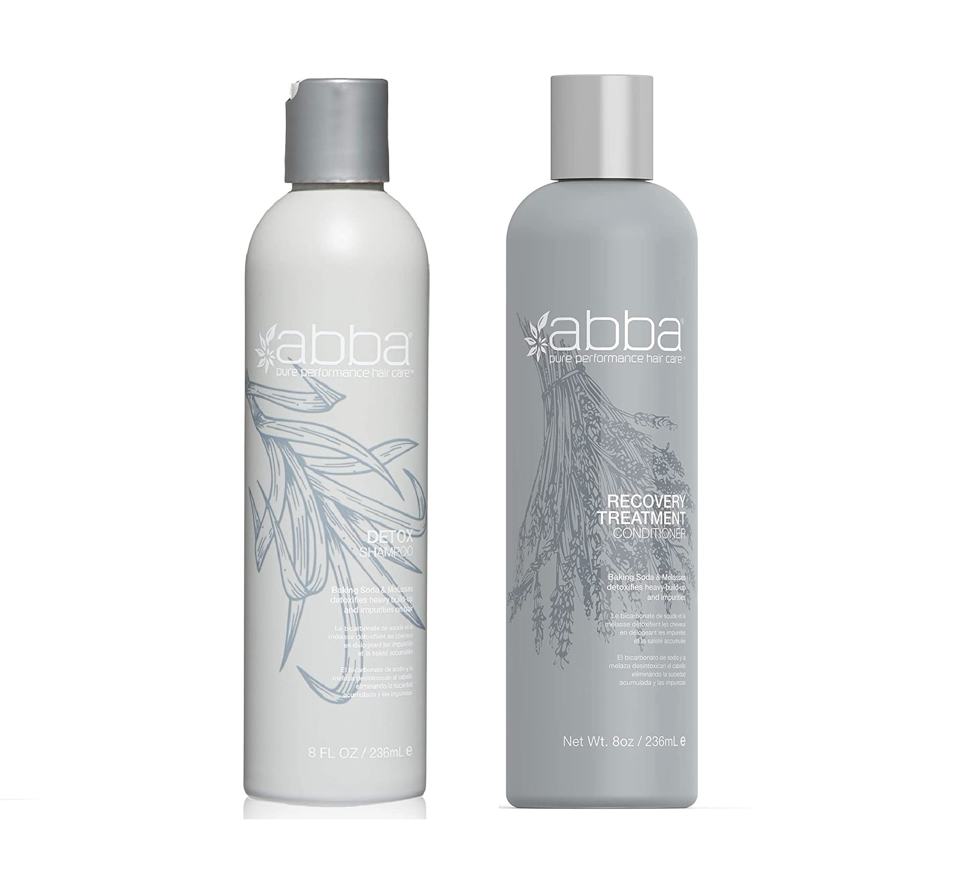 Abba Detox Shampoo 8oz Recovery Treatment Conditioner 8 oz Duo Set ...