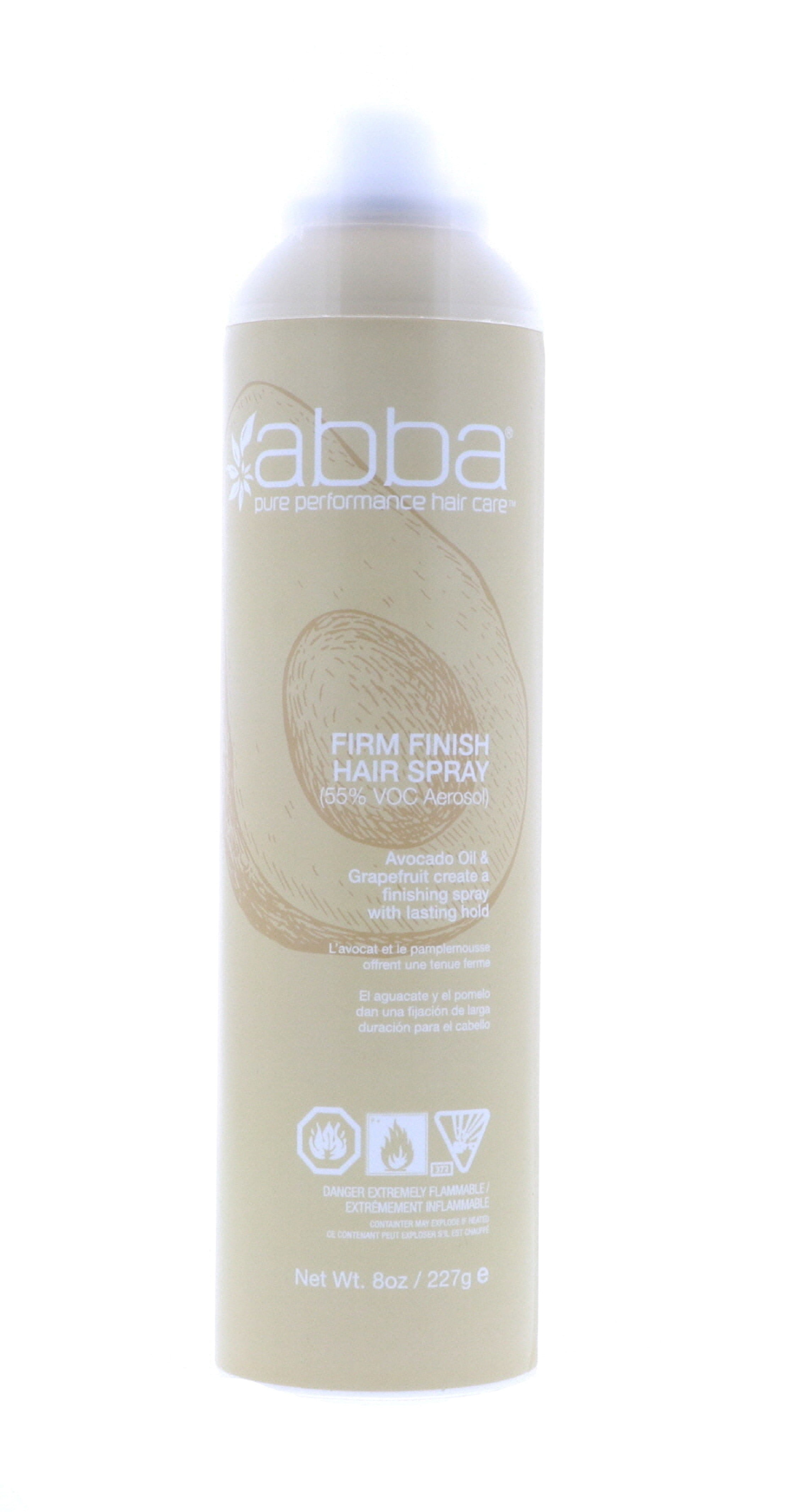 ABBA Pure & Natural Unisex Firm Finish Hair Spray, 65% VOC Aerosol, 8 ...