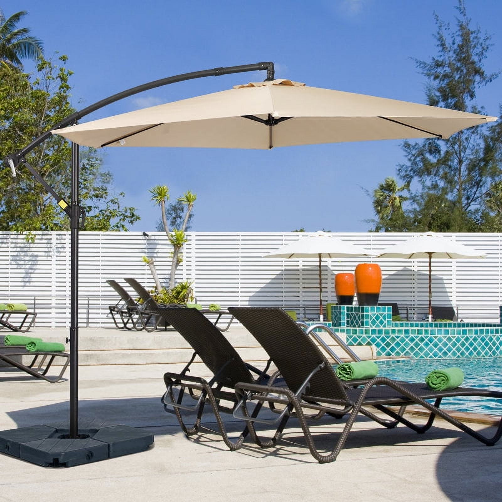 Abba Patio 10’ Valencia Outdoor Hanging Offset Cantilever Umbrella ...