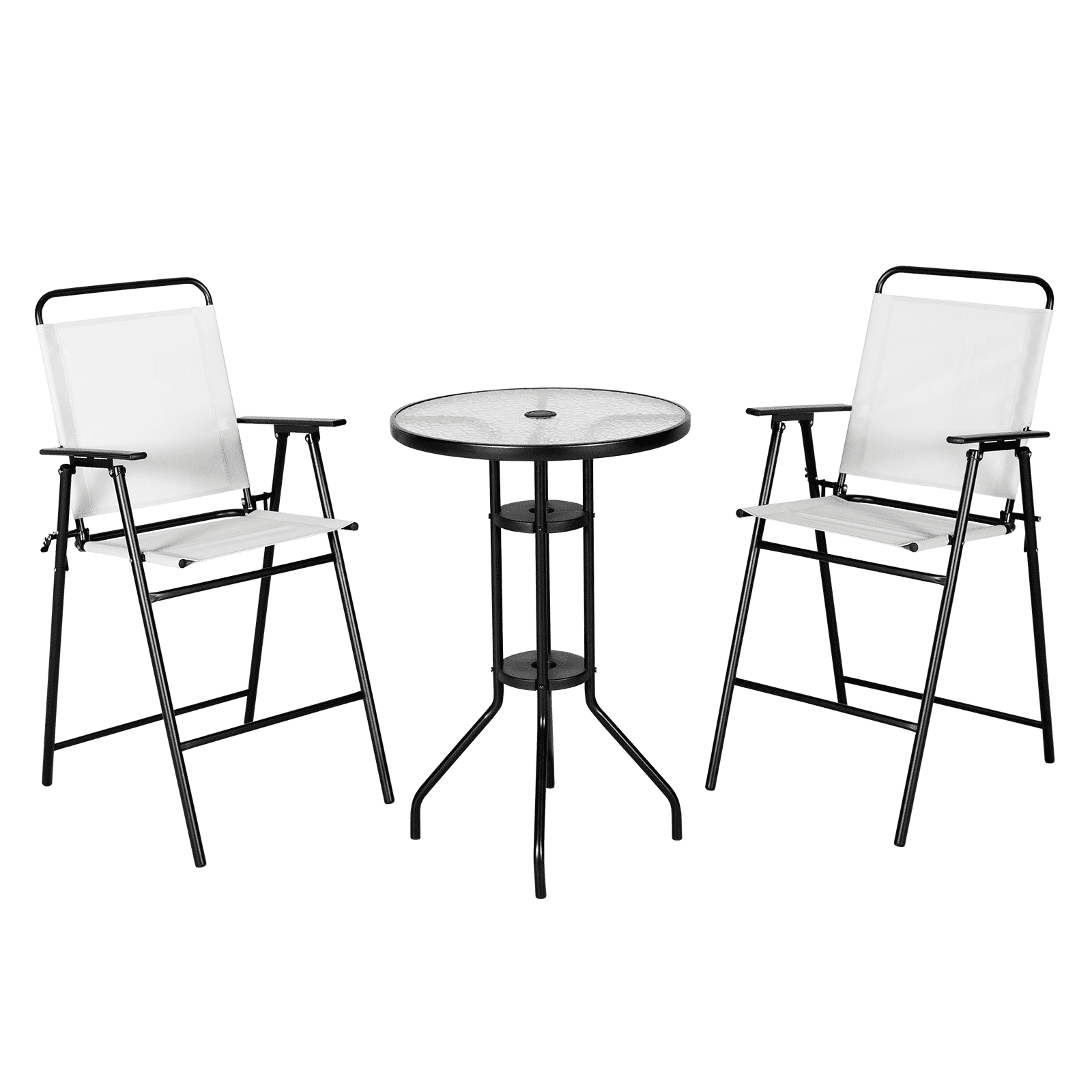 Abba Patio 3 PCS Outdoor Folding Bistro Set, Table Chairs Set, Patio ...