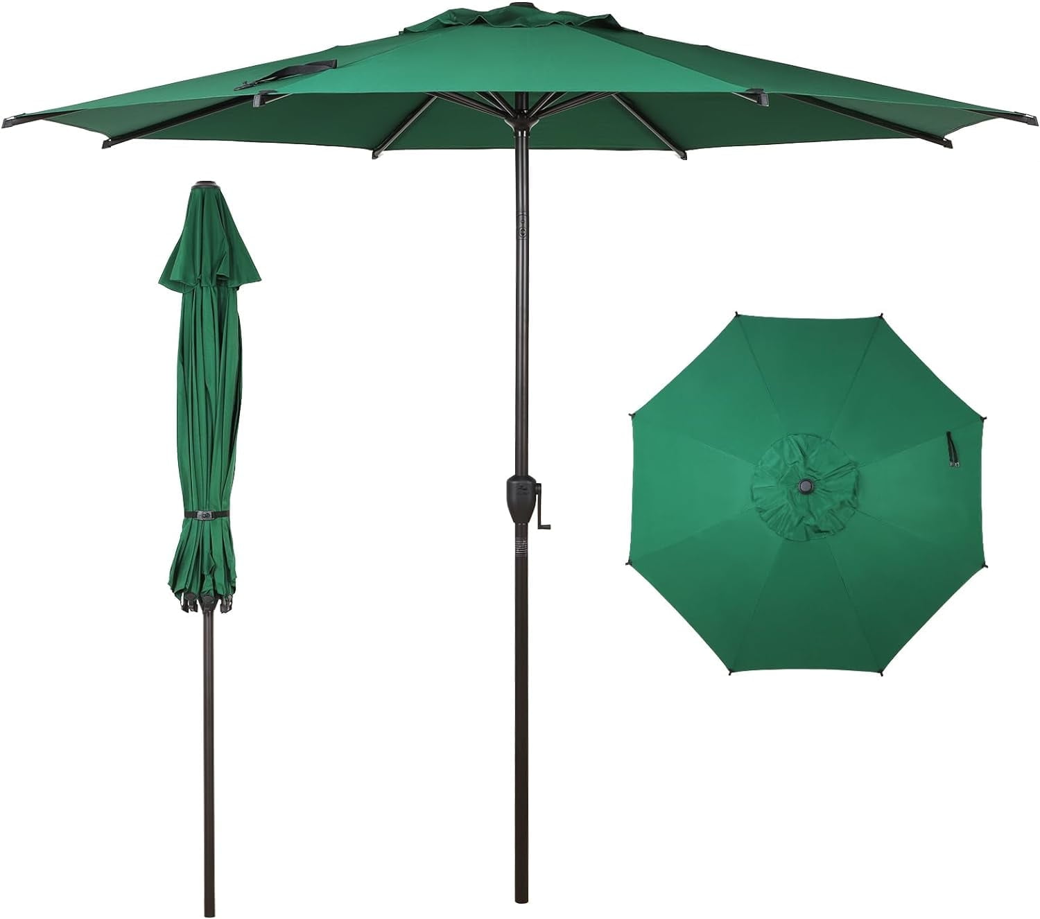 Abba Patio 9ft Outdoor Market Patio Umbrella, Push Button Tilt, Crank ...