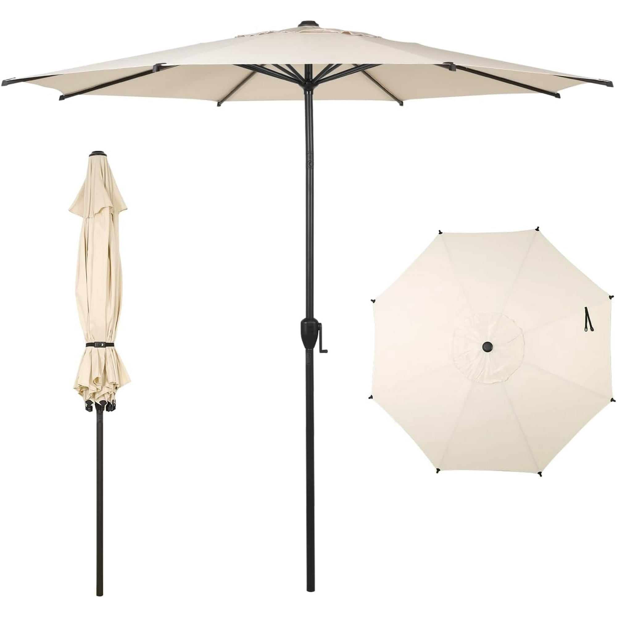 Abba Patio 9ft Outdoor Patio Umbrella w/ Push-up Tilt & Crank, 8 Ribs ...