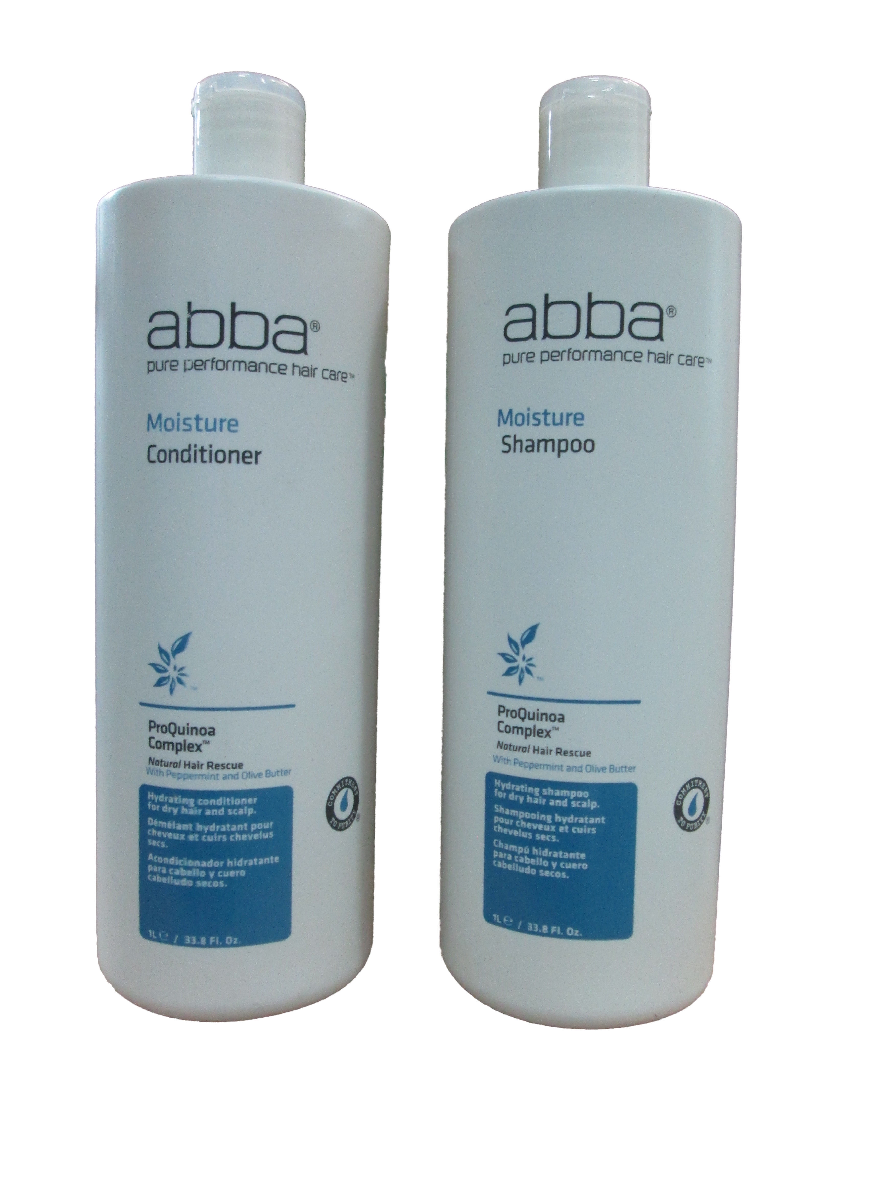 Abba Pure Moisture Shampoo and Moisturizing Conditioner Duo Set 33.8 oz ...