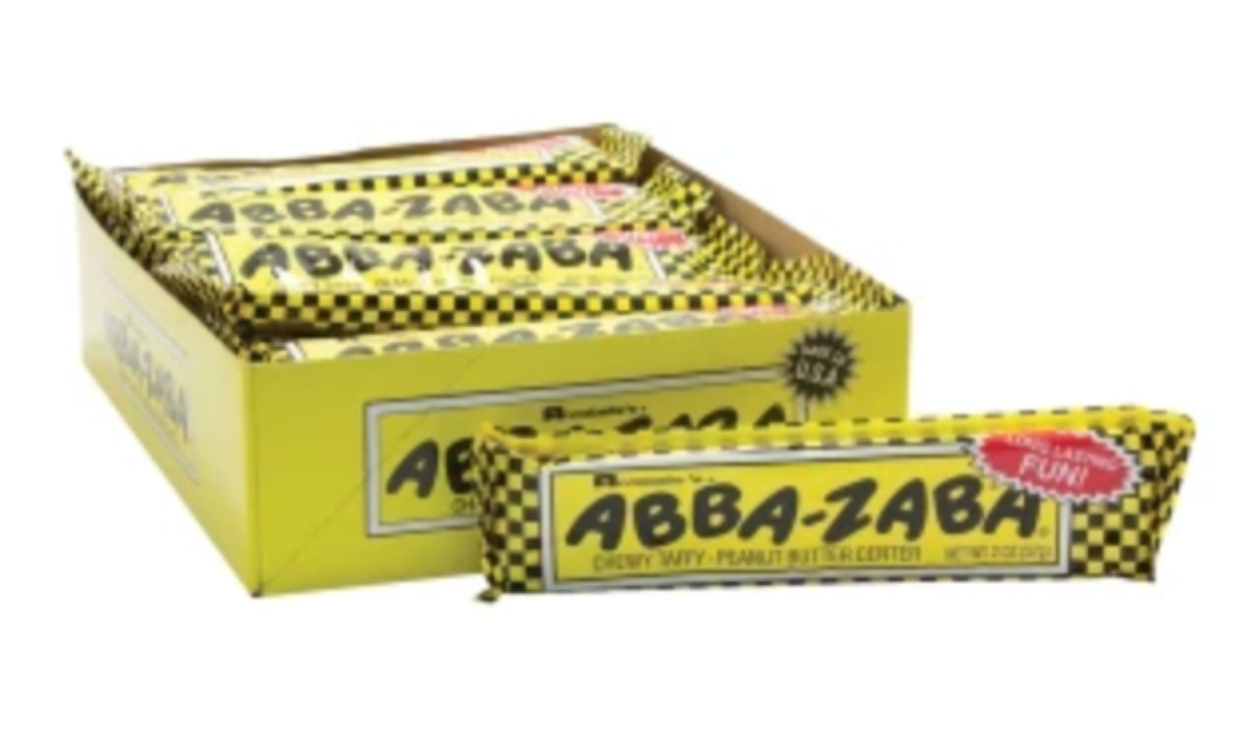 Abba-Zaba Chewy Taffy Peanut Butter Center Candy Bar 1.8 oz. - Long ...