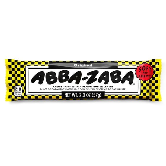 Abba-Zaba Chewy Taffy Peanut Butter Center Candy Bar 1.8 oz. - Long ...