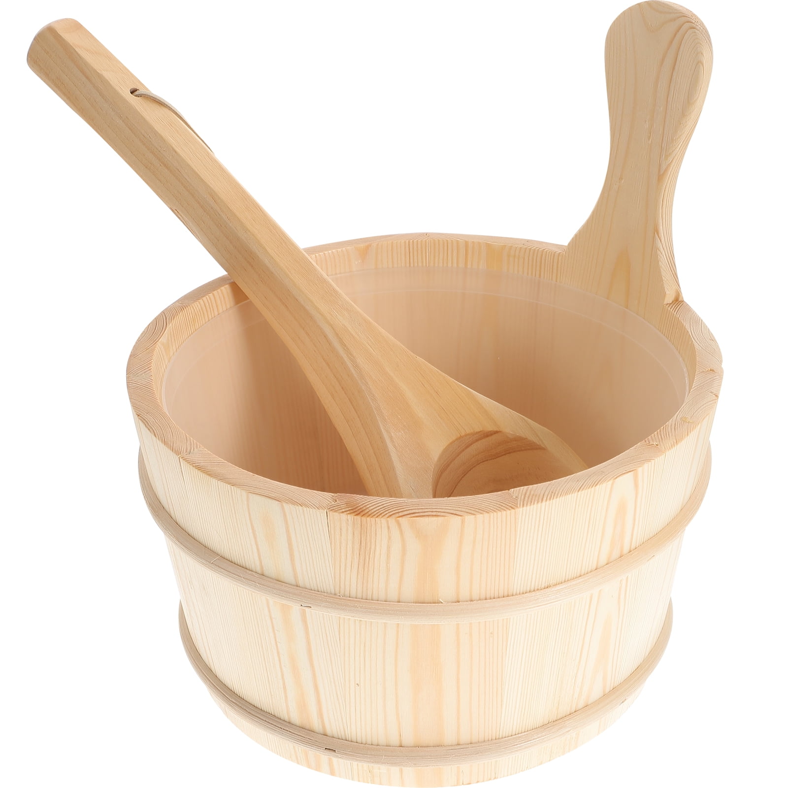 Abbageba Sauna Bucket Ladle Wooden Spa Set Footscoop Water Tub Bath Kit ...