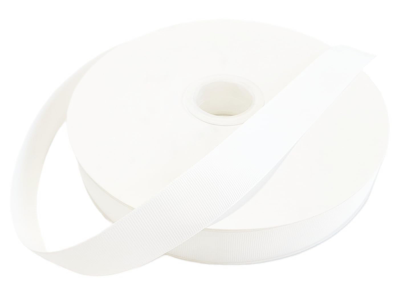 Abbaoww Solid White Grosgrain Ribbon 1 Inch X 100 Yards White Ribbon ...