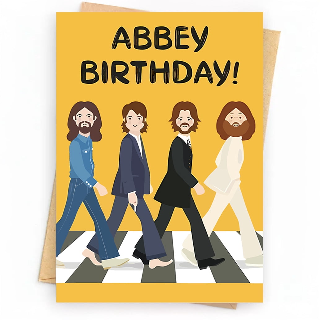 Abbey Birthday Card – Fun Illustrated Themed Card for Beatles Fans ...