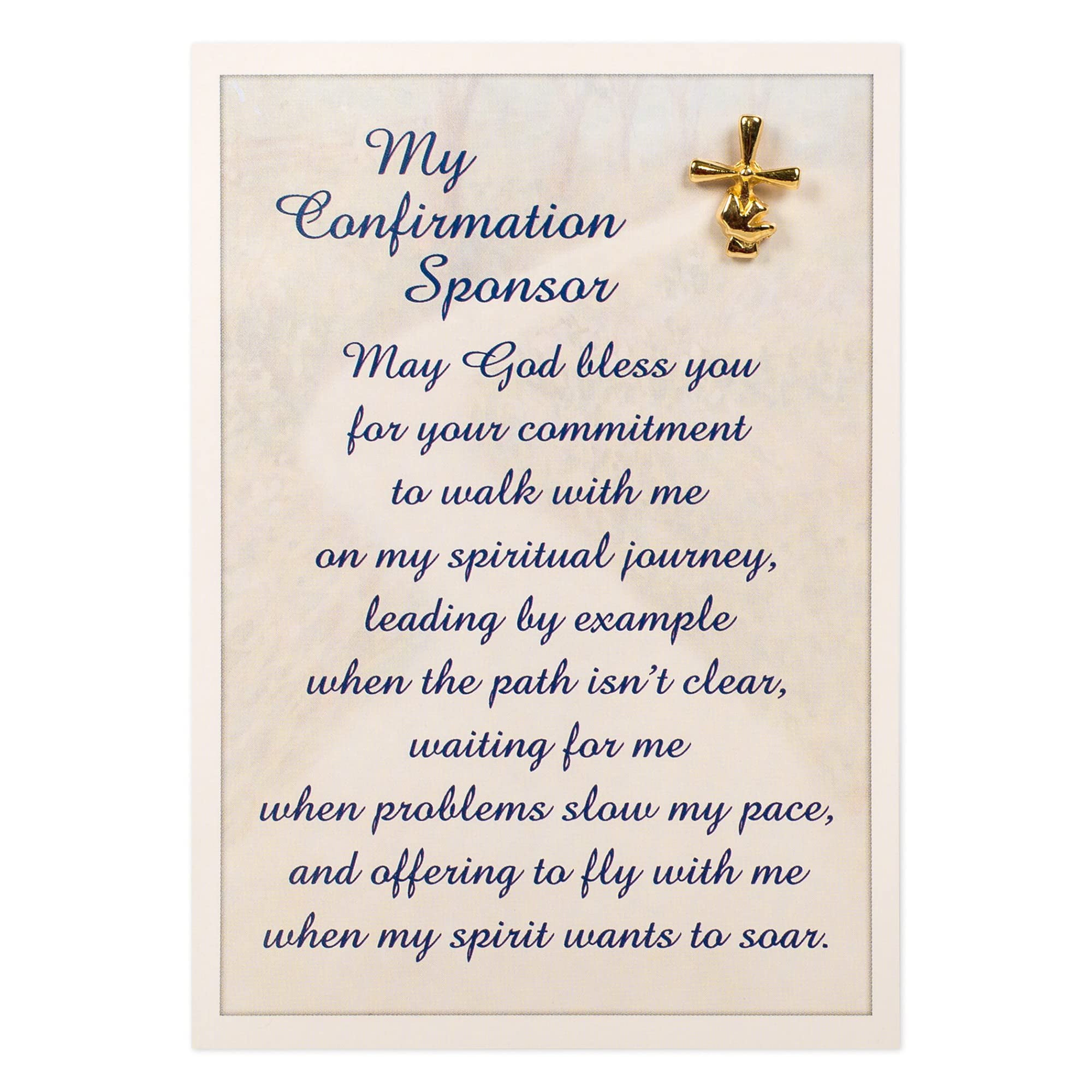 Abbey Gift 3.75" x 5.5" Confirmation Sponsor Pin and Card - Walmart.com