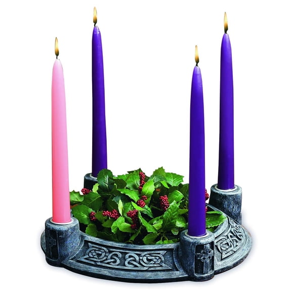 Abbey Gift Celtic Knot Resin Advent Wreath W/Boxed Candle Set, Multi ...