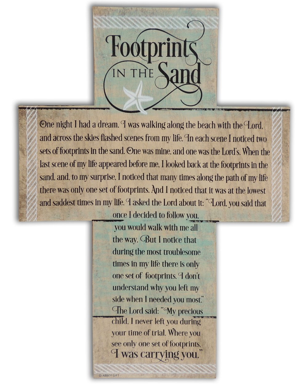 Abbey Gift Footprints Cross with Easel - Walmart.com